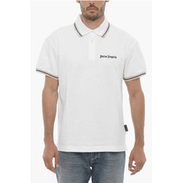 Palm Angels 3-Knopf-Poloshirt aus Piquet-Baumwolle in Wei&szlig;