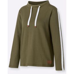 Casual Looks Damen Sweatshirt, gr&uuml;n, Gr. 54, unifarben, 50% Baumwolle, 50% Polyester, Sweatshirts