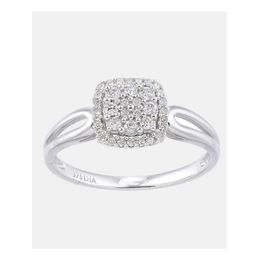 Diamant L'&eacute;ternel Cluster-Ring aus 375 Wei&szlig;gold mit 0.22 Karat Diamant | Gr.: 53