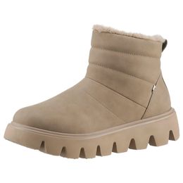 RIEKER SPORT Damen Winterboots, Gr. 36, braun, Nubukleder, unifarben, Schuhe, Schlupfboots, Stiefelette mit herausnehmbarer Soft-Einlage