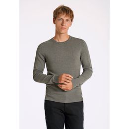 LINDBERGH Herren Strickpullover "Strickpullover Slim Fit", grau, Gr. L, Obermaterial: 80% Viskose, 20% Nylon, Pullover