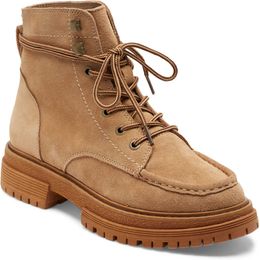 Roxy Damen Schn&uuml;rboots "WORK IT", Gr. 40, beige, Leder, Schuhe, Schn&uuml;rstiefel, Schn&uuml;rstiefelette