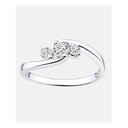 Diamant L'&eacute;ternel Trilogie-Ring aus 375 Wei&szlig;gold mit Diamant | Gr.: 60