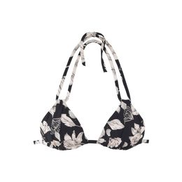 s.Oliver Damen Triangel-Bikini-Top "Lady", beige, Gr. 38, gebl&uuml;mt, Microfaser, Recycling-Polyamid, Bikini-Oberteile, mit floralem Design