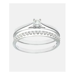 Diamant L'&eacute;ternel Ring aus 375 Wei&szlig;gold mit Diamant | Gr.: 53
