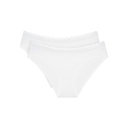 Triumph Damen Tai-Slip "Feel Of Cotton", Gr. 36, wei&szlig;, Microtouch, Obermaterial: 86% Polyamid, 14% Elasthan, Unterhosen, weich, ohne Seitennaht,