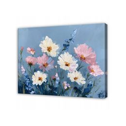 WALLARENA Leinwandbild Blumen in Blau | Gr.: 70 x 100 cm