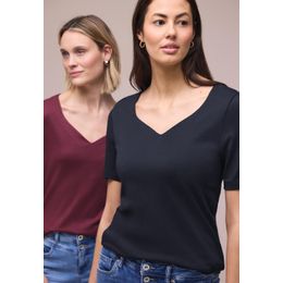 Street One Damen T-Shirt, schwarz, Gr. 38, unifarben, Web, 50% Baumwolle, 50% Modal, Shirts, im soften Baumwoll-Mix