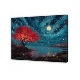 WALLARENA Leinwandbild Landschaft in Blau | Gr.: 120 x 80 cm