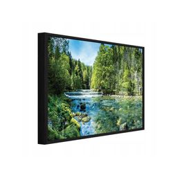 WALLARENA Bild mit Rahmen Wald in Gr&uuml;n | Gr.: 70 x 100 cm
