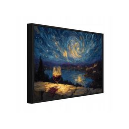 WALLARENA Bild mit Rahmen Landschaft in Blau | Gr.: 40 x 30 cm