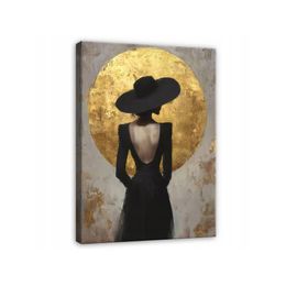 WALLARENA Leinwandbild Frau in Golden Bilder Wandbild | Gr.: 40 x 30 cm
