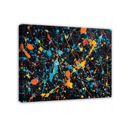 WALLARENA Leinwandbild Abstrakt in Schwarz | Gr.: 40 x 30 cm