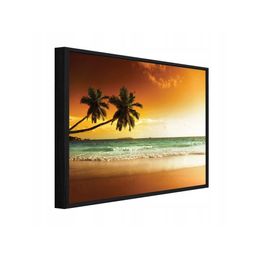 WALLARENA Bild mit Rahmen Strand in Orange | Gr.: 70 x 100 cm