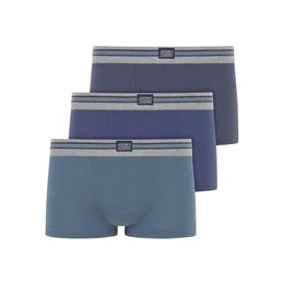 Jockey Herren Trunk "Cotton Stretch", Gr. S, blau, Single Jersey, Obermaterial: 95% Baumwolle, 5% Elasthan, unifarben, Unterhosen, mittlere Bundh&ouml;he