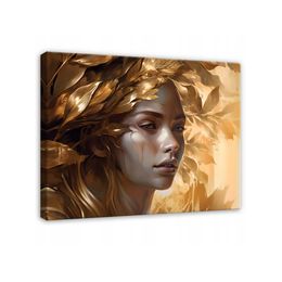 WALLARENA Leinwandbild Frau in Golden | Gr.: 40 x 30 cm