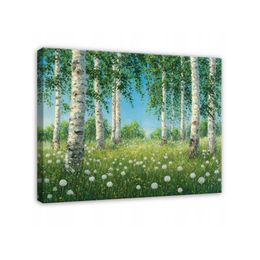 WALLARENA Leinwandbild Wald in Gr&uuml;n | Gr.: 40 x 30 cm