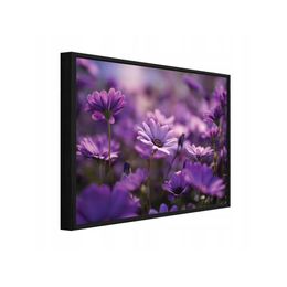 WALLARENA Bild mit Rahmen Blumen in Lila | Gr.: 40 x 30 cm