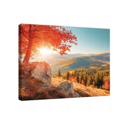 WALLARENA Leinwandbild Landschaft in Rot | Gr.: 60 x 40 cm
