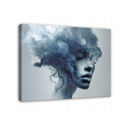 WALLARENA Leinwandbild Frau in Blau | Gr.: 120 x 80 cm