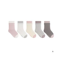 MUNADUNA 5er-Pack Kindersocken mit Doppelbund in Rosa | Gr.: 17-18
