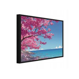 WALLARENA Bild mit Rahmen Ozean in Blau | Gr.: 120 x 80 cm