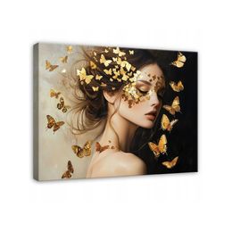 WALLARENA Leinwandbild Frau in Golden | Gr.: 120 x 80 cm