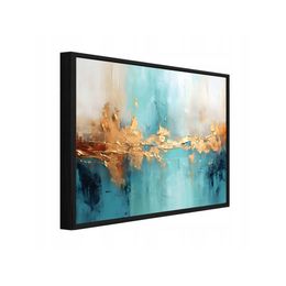 WALLARENA Bild mit Rahmen Marmor in Golden | Gr.: 60 x 40 cm