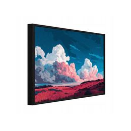 WALLARENA Bild mit Rahmen Gebirge in Rosa | Gr.: 60 x 40 cm