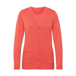 GOLDNER Damen Strickpullover "Strickset aus Jacke, Halbarmpullover", orange, Gr. 46, Obermaterial: 50% Baumwolle CO. 50% Polyacryl PAN., Pullover,