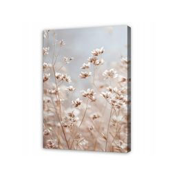 WALLARENA Leinwandbild Blumen in Beige | Gr.: 60 x 40 cm