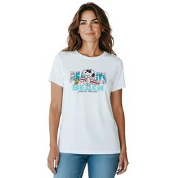 Peanuts Snoopy T-Shirt Beach Fun in the Sun Oberteil Shirt Top in wei&szlig; | Gr.: 42-44