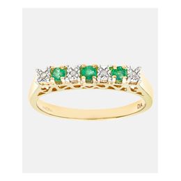 Diamant L'&eacute;ternel Eternity-Ring aus 375 Gelbgold mit Diamant mit Smaragd | Gr.: 48
