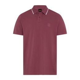BOSS Orange Herren Poloshirt "Passerford Regular Fit Contrast", rot, Gr. S, unifarben, Jersey, Obermaterial: 100% Baumwolle, Shirts, Contrast Classic