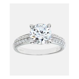 Diamant L'&eacute;ternel Verlobungsring aus 375 Wei&szlig;gold mit Zirkonia | Gr.: 50
