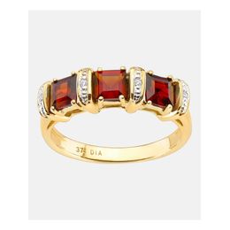Diamant L'&eacute;ternel Eternity-Ring aus 375 Gelbgold mit Diamant mit Granat | Gr.: 54