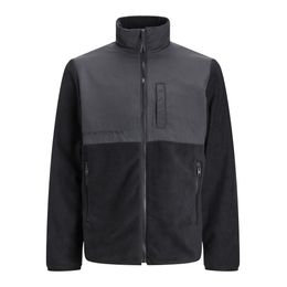 Jack & Jones JACK & JONES Fleece Jacket 'JJEMarvin' male size XXL Anthracite / Black