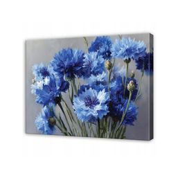 WALLARENA Leinwandbild Blumen in Blau | Gr.: 60 x 40 cm