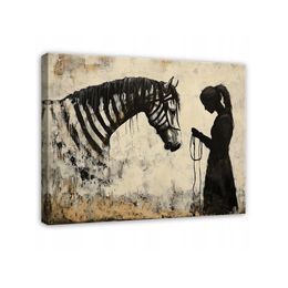WALLARENA Leinwandbild Abstrakt in Beige | Gr.: 70 x 100 cm
