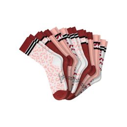Schiesser Socken 10er Pack in Rot/Rosa/Wei&szlig; | Gr.: 31-34