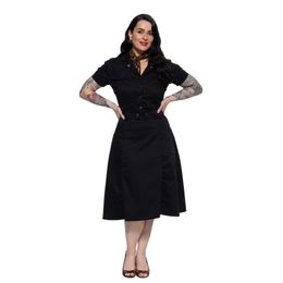 Queen Kerosin Workwear Swingkleid in schwarz | Gr.: M