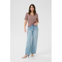 Kaffe Kurzarm-Bluse KAsamantha Regular fit in Deep Taupe CC | Gr.: M