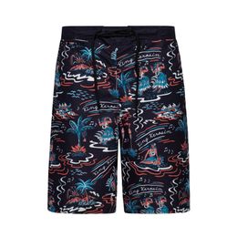 King Kerosin Badeshorts Hawaii in schwarz | Gr.: XL