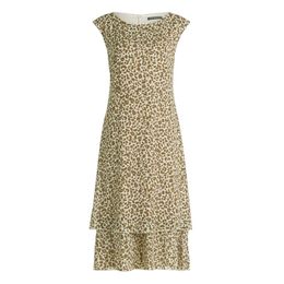Betty Barclay Chiffonkleid mit Bindeg&uuml;rtel in Beige/Khaki | Gr.: 44