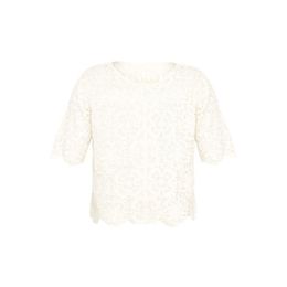 BETTY & CO BETTY & CO Lochstrick-Pullover mit U-Boot-Ausschnitt in Rohwei&szlig; | Gr.: 36