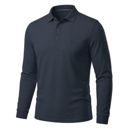 Normani Herren Langarm Poloshirt Lyroe in Navy | Gr.: XXL