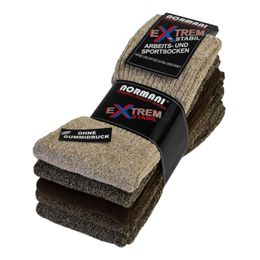 Normani 5 Paar Arbeits- und Sportsocken Extrem in Braun sortiert | Gr.: 35-38