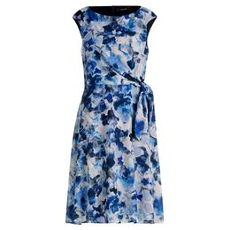Vera Mont Cocktailkleid mit Bindeg&uuml;rtel in Dunkelblau/Blau | Gr.: 42