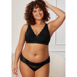 Lascana Damen Bralette-BH, Gr. 80, blau, Spitze, Obermaterial: 88% Polyamid, 12% Elasthan, BHs, ohne B&uuml;gel rundherum aus Spitze &ndash; ideal f&uuml;r gro&szlig;e