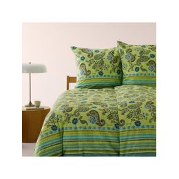 Bassetti Fein Satin Bettw&auml;sche Rapallo in gr&uuml;n | Gr.: 135x200 cm (80x80 cm)